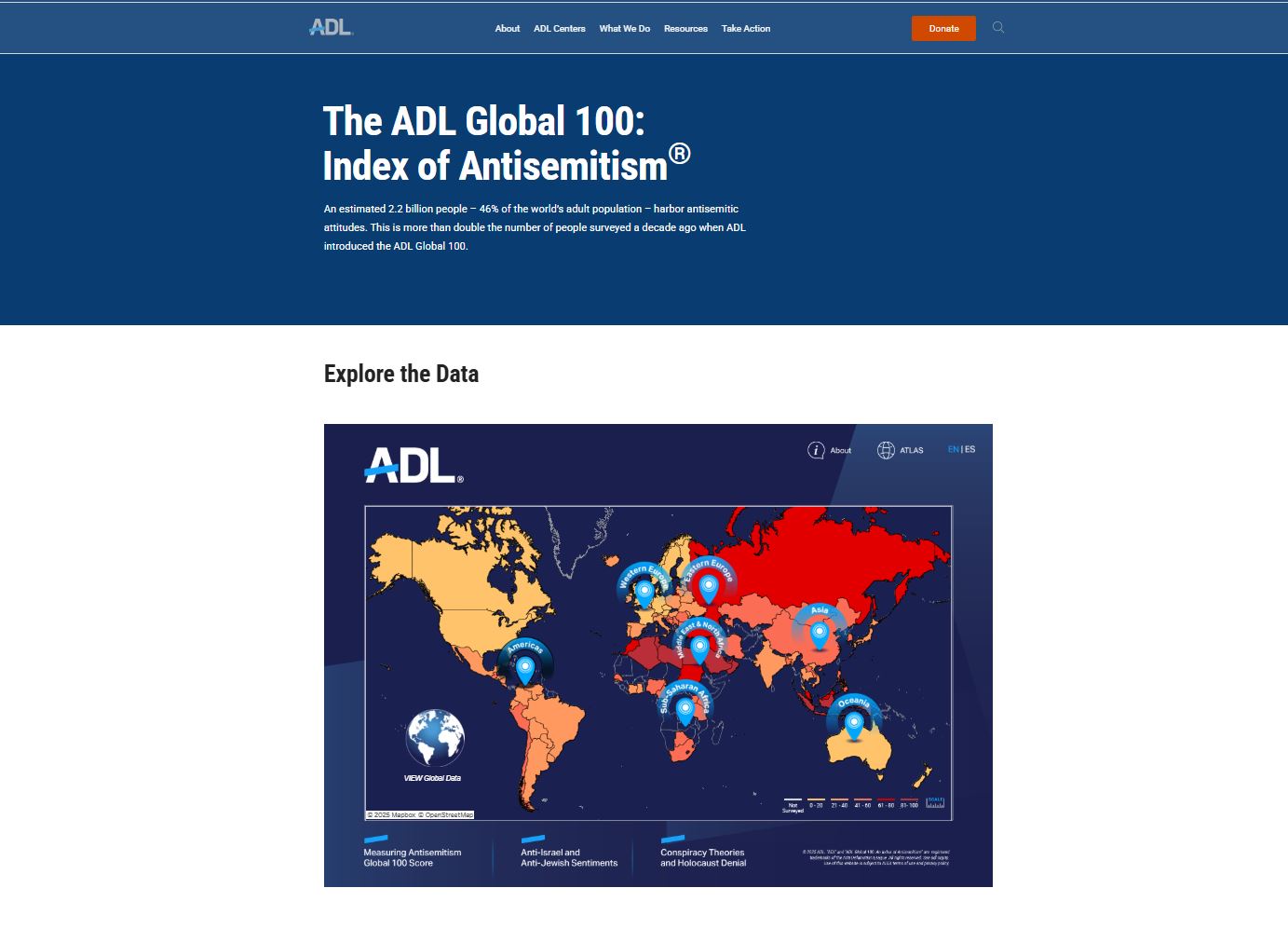 En undersøkelse fra Anti-Defamation League (ADL): 46% av verdens voksne ...